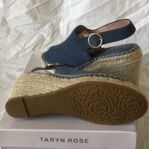 Taryn Rose | Shoes | Blue Suede Taryn Rose Wedge | Poshmark